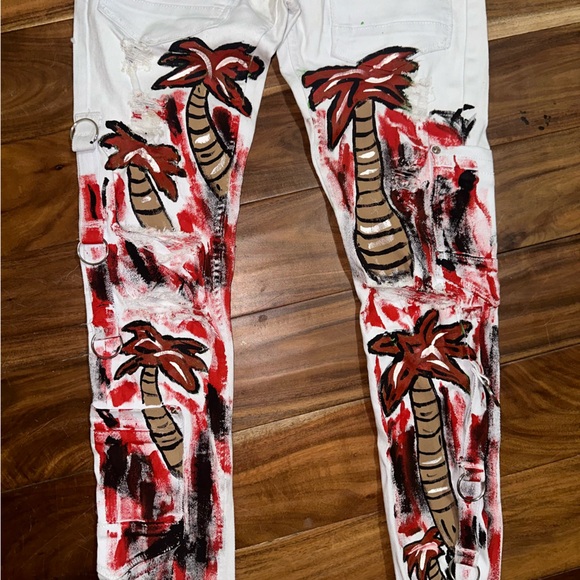 kishara | Jeans | Custom Painted Plam Trees Jeans F 1 | Poshmark